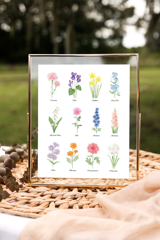 Birth Flowers Art Print All Months – Tammy Speed Design