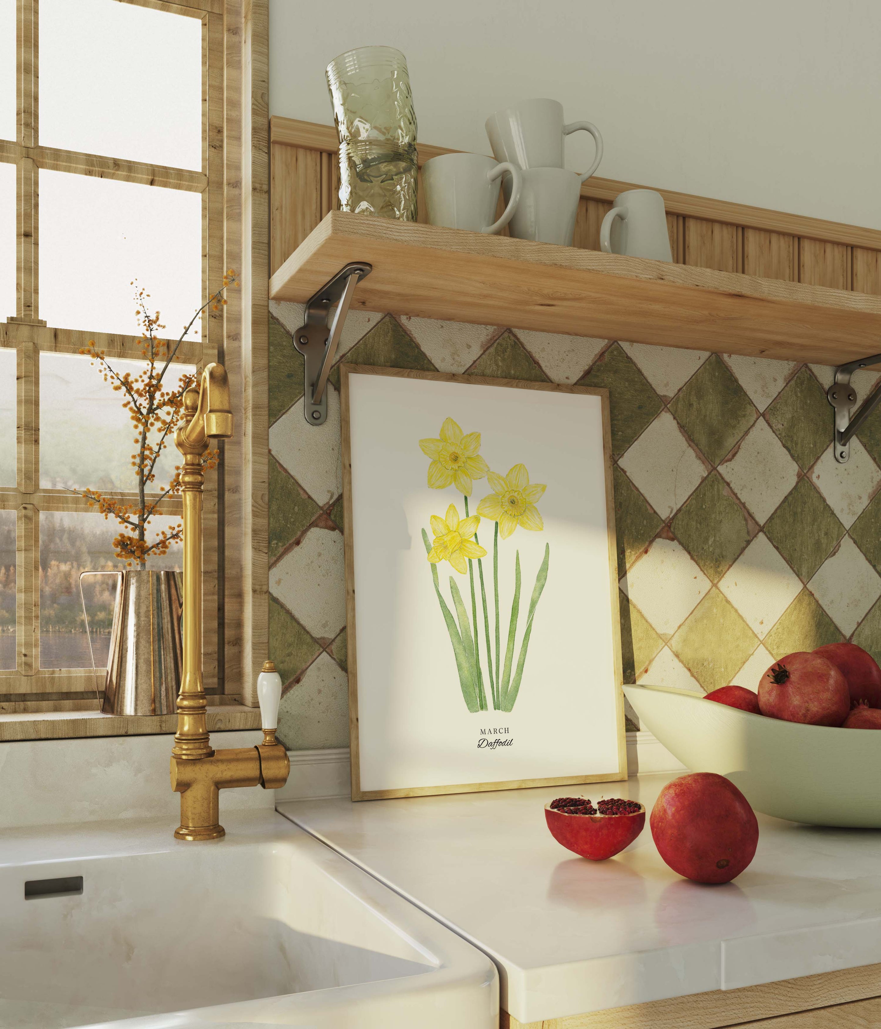 Daffodil Art Print, March Birth Flower – Tammy Speed Design