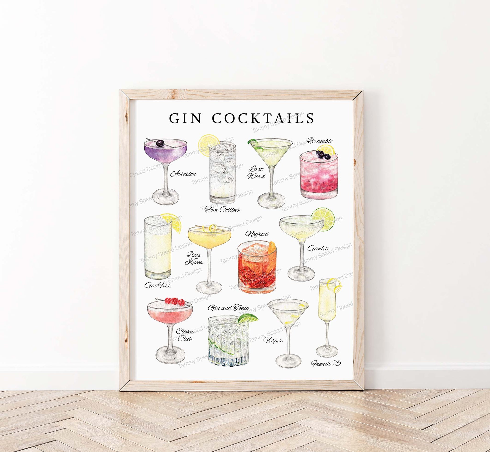 Gin Cocktails Print – Tammy Speed Design