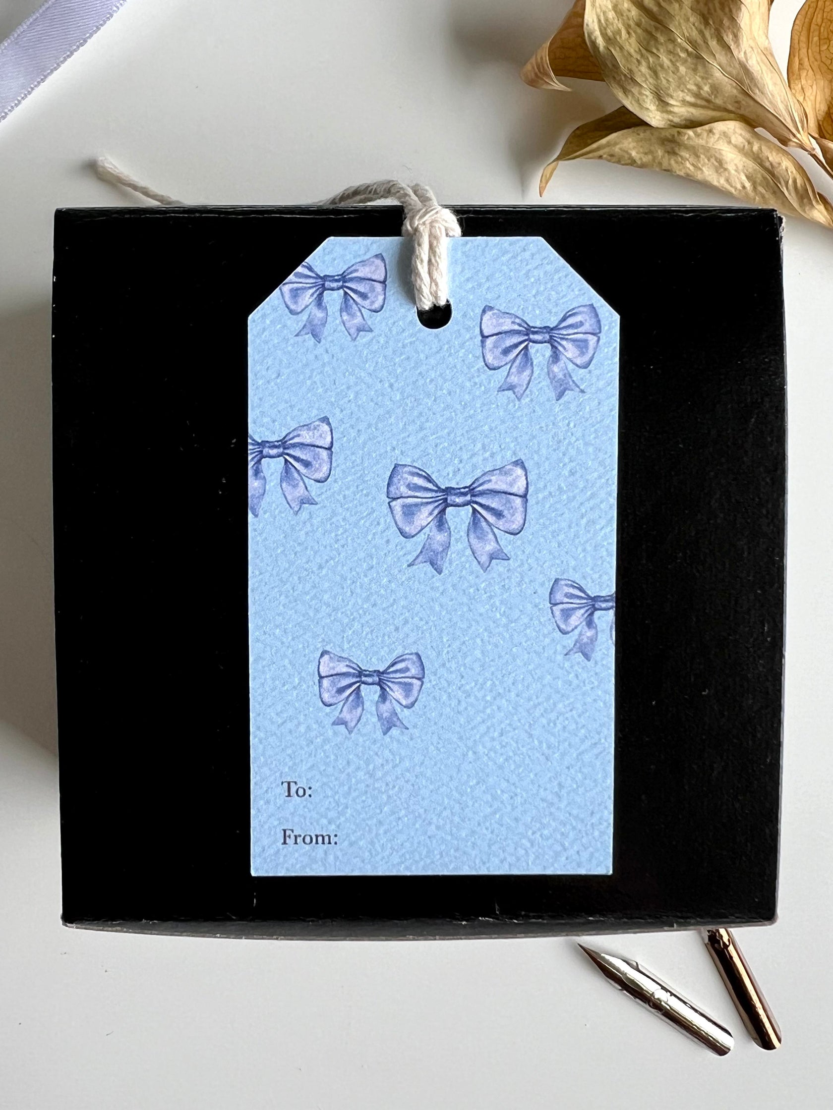 Multi Blue Bows Gift Tag – Tammy Speed Design
